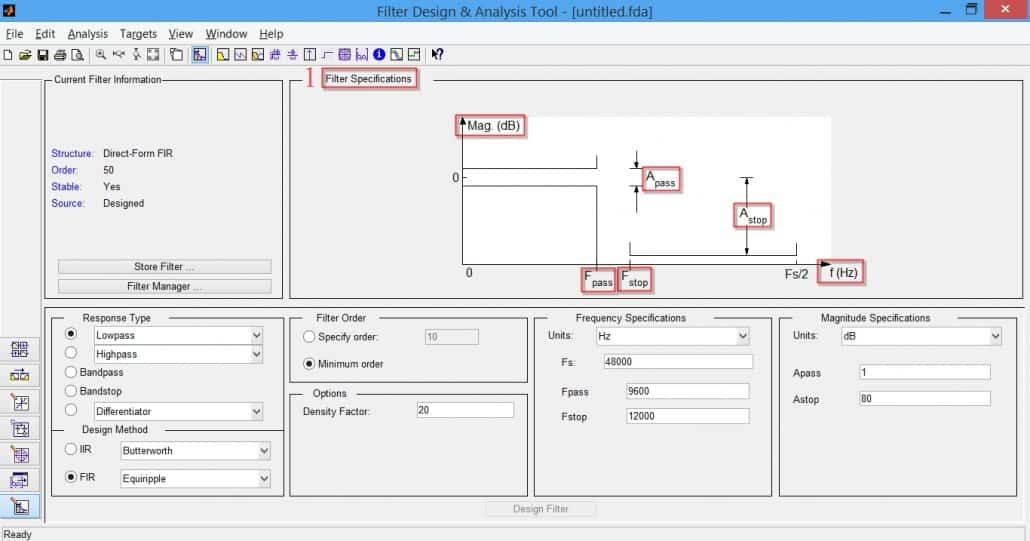 طراحی فیلتر با ابزار FDATool نرم‌افزار متلب - گروه مهندسی فراد اندیش